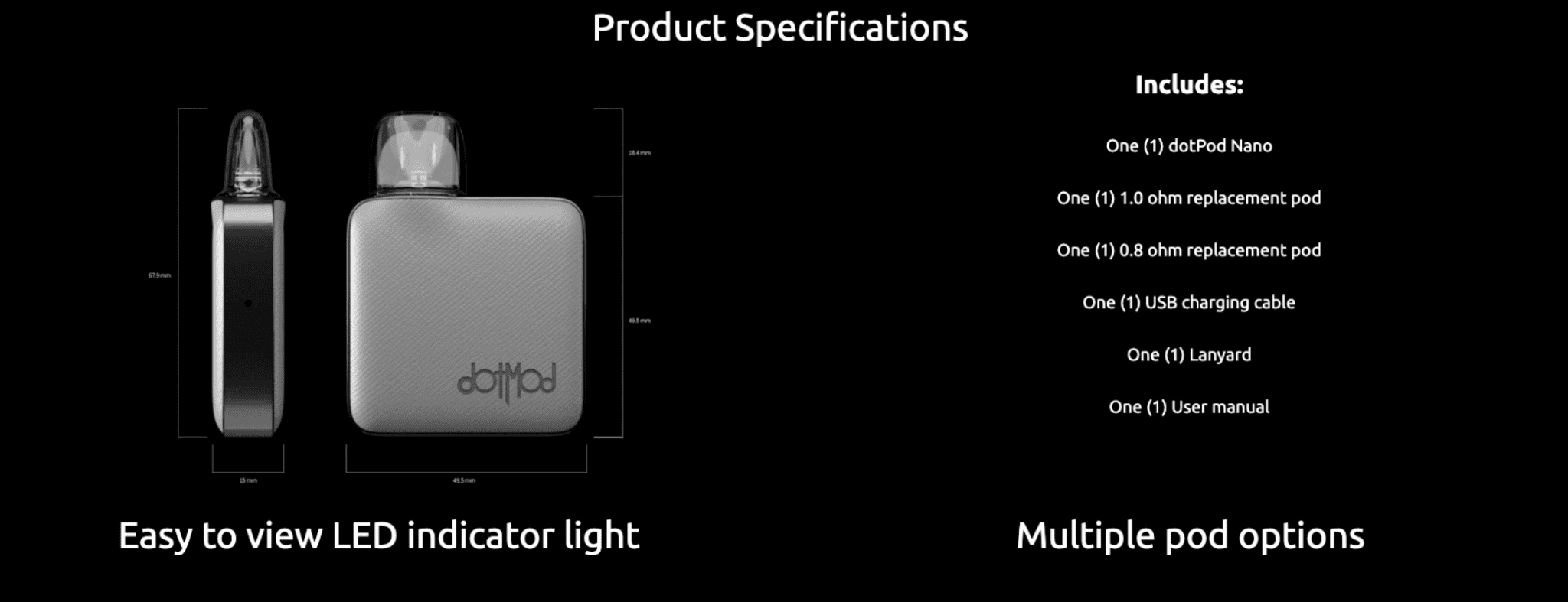 Dotmod Dotpod Nano พอตบุหรี่ไฟฟ้า เล็กกระทัดรัด ดีไซน์หรู ...