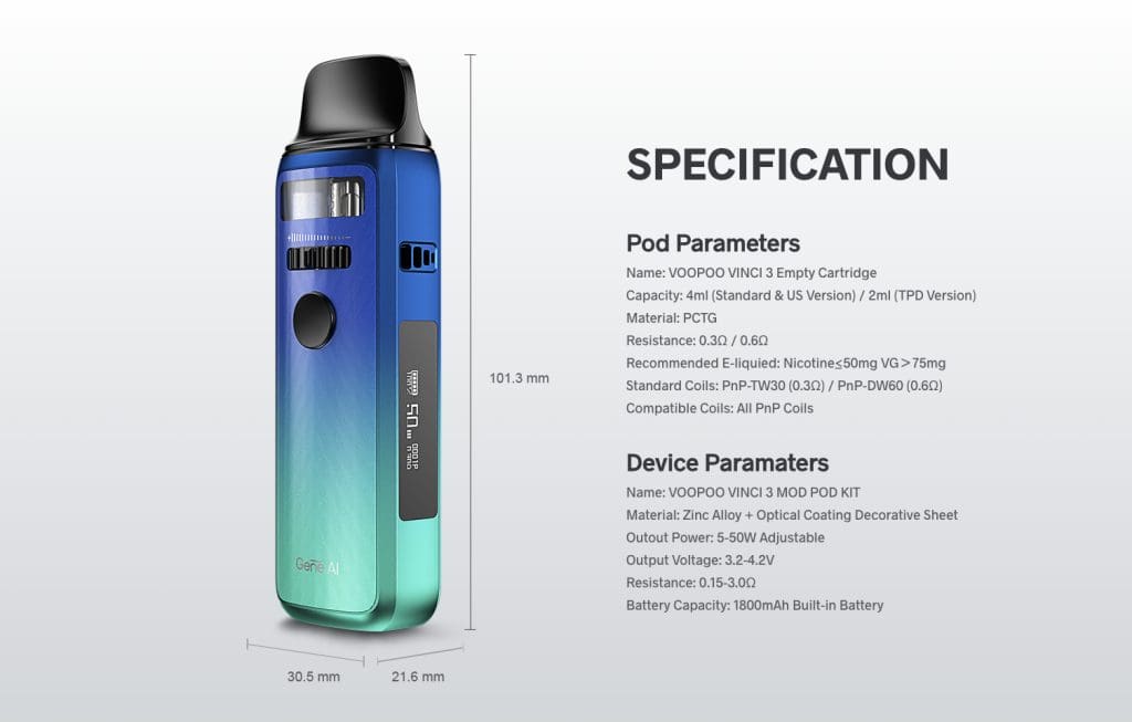 Voopoo VINCI 3 Pod Kit | Vapeclubthailand